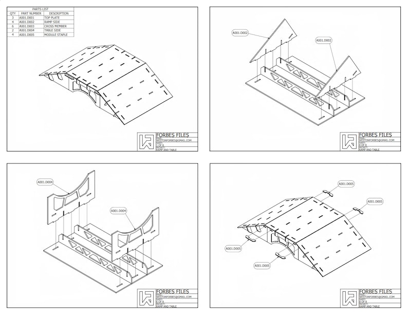 RC Ramp and Table Laser Cut Files (1/18 Scale and Smaller) (3mm Thick ...
