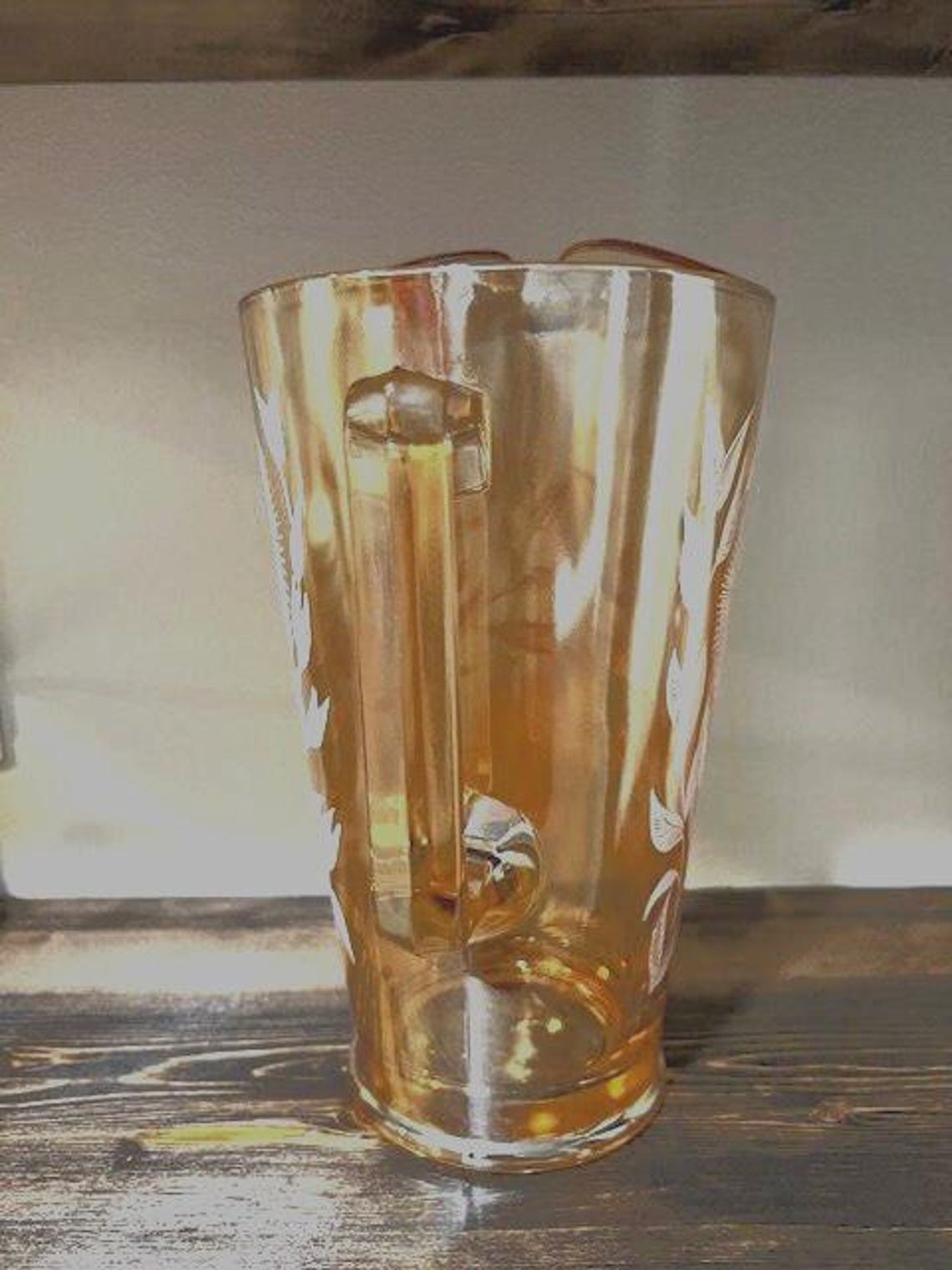 Jeannette Marigold Carnival Glass Cosmos Beautiful Pitcher - Etsy