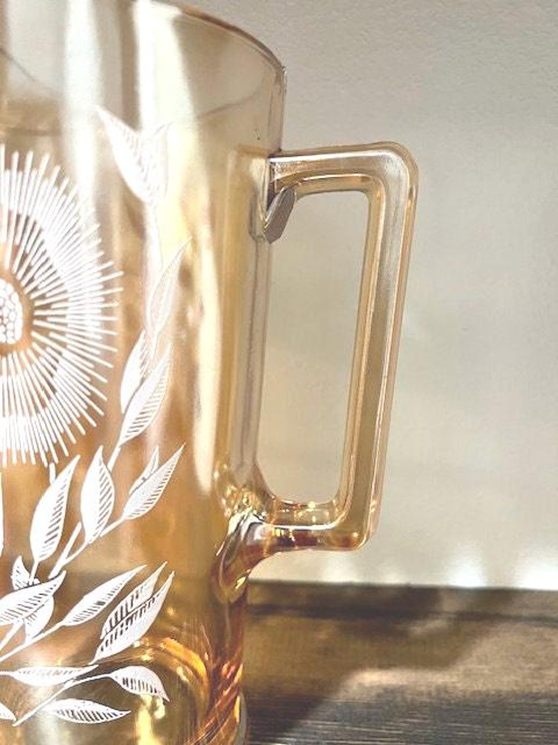 Jeannette Marigold Carnival Glass Cosmos Beautiful Pitcher - Etsy