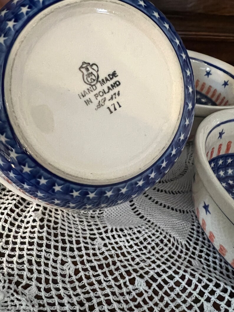 3 Polish Handmade Patriotic Star Bowls by Ceramika Artystyczna ...