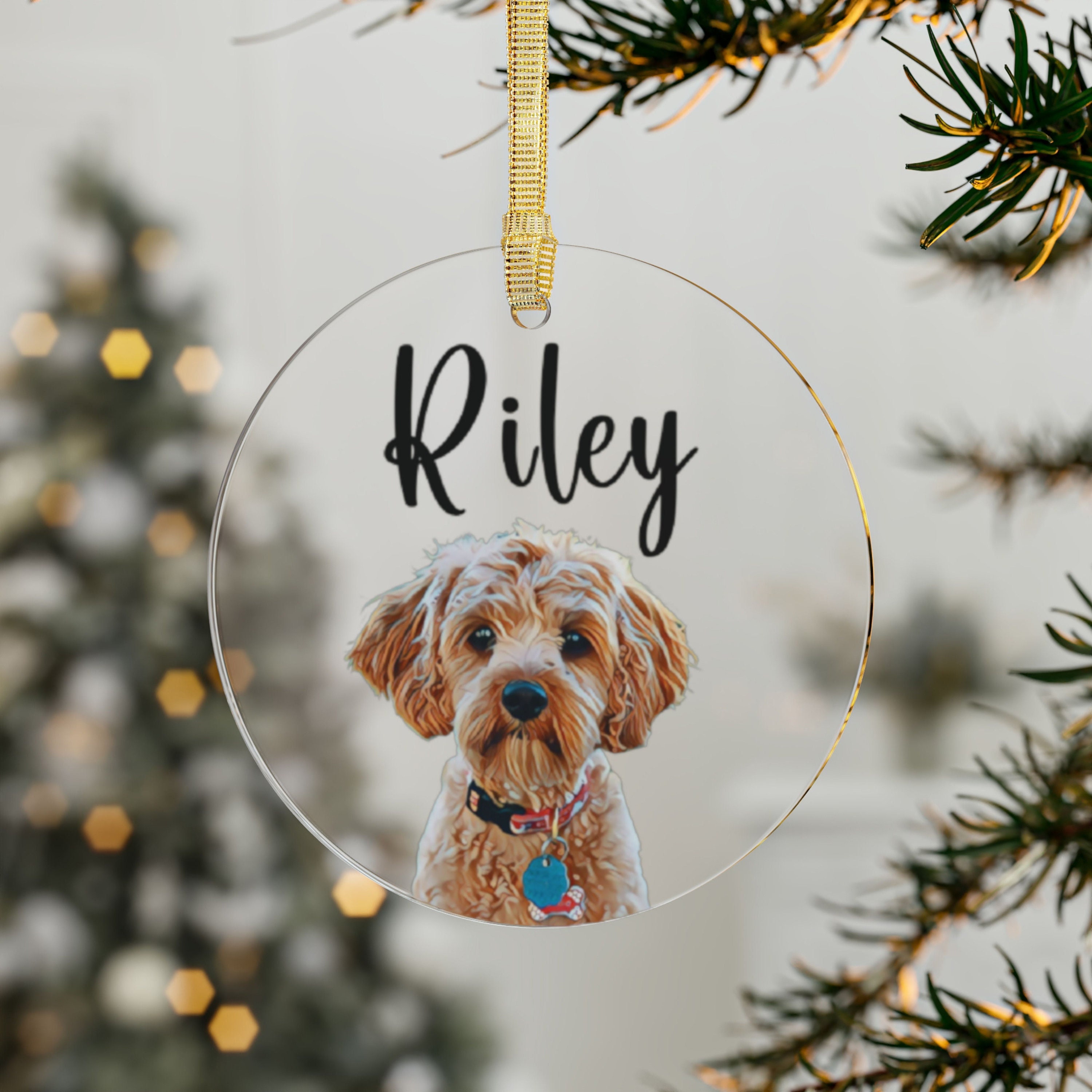 Personalized Cavapoo Ornament, Custom Photo Dog Portrait Christmas Ornament - Etsy