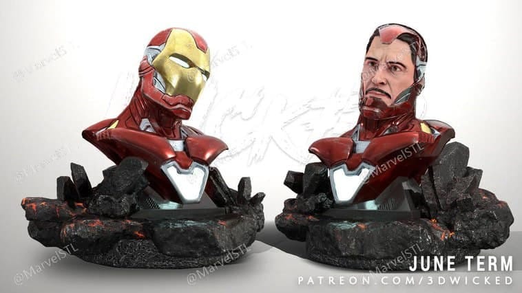 Iron Man Bust 3D STL File for 3D Printer - Etsy