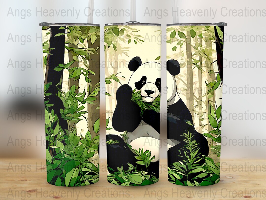 Cute Panda 20oz Skinny Tumbler Wraps, Digital Download, Straight ...