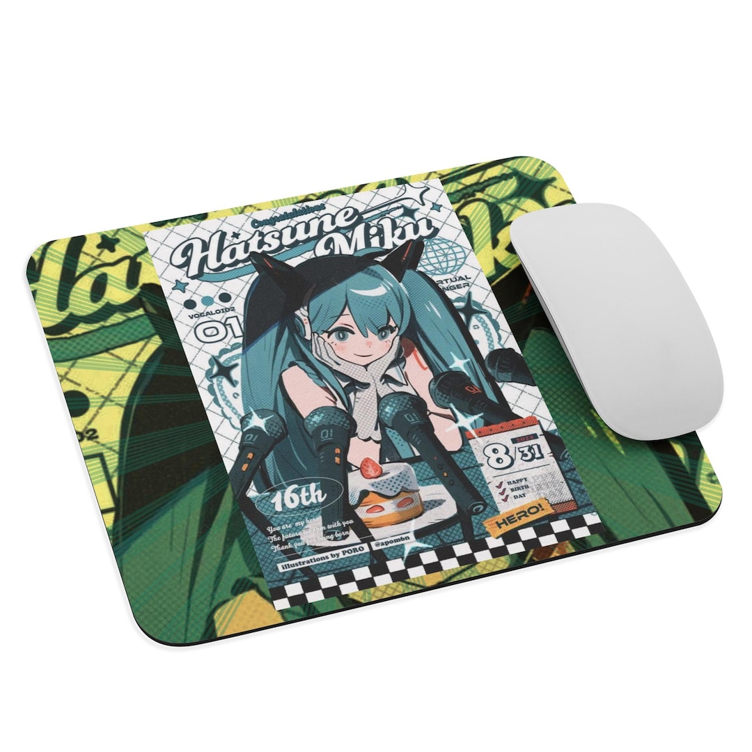 Hatsune Miku Vocaloid - Mouse Pad NEW 9.5" X 7.75" Non Slip Gaming ...