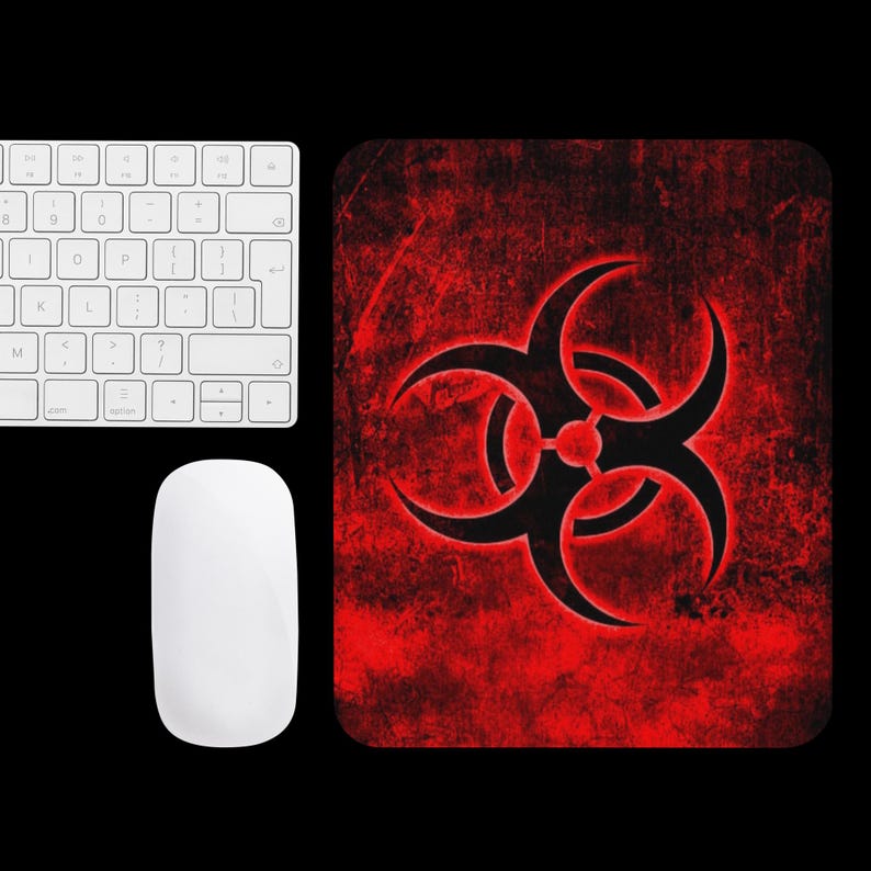 Biological Hazard Biohazard Mouse Pad NEW 9.5 X 7.75 Non Slip Gaming ...