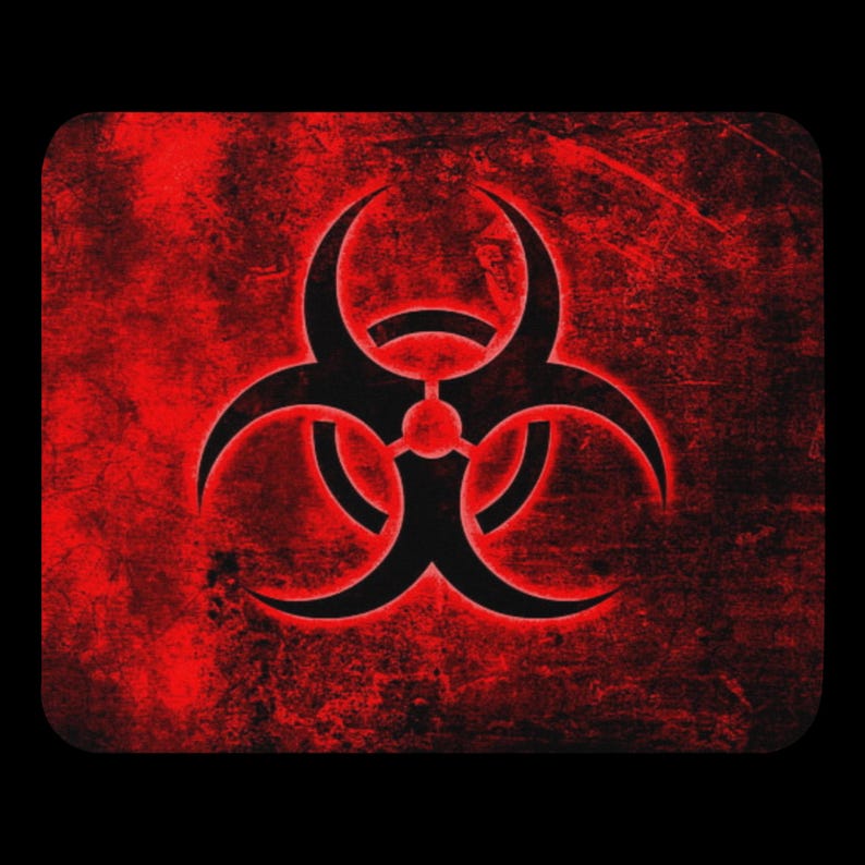 Biological Hazard Biohazard Mouse Pad NEW 9.5 X 7.75 Non Slip Gaming ...