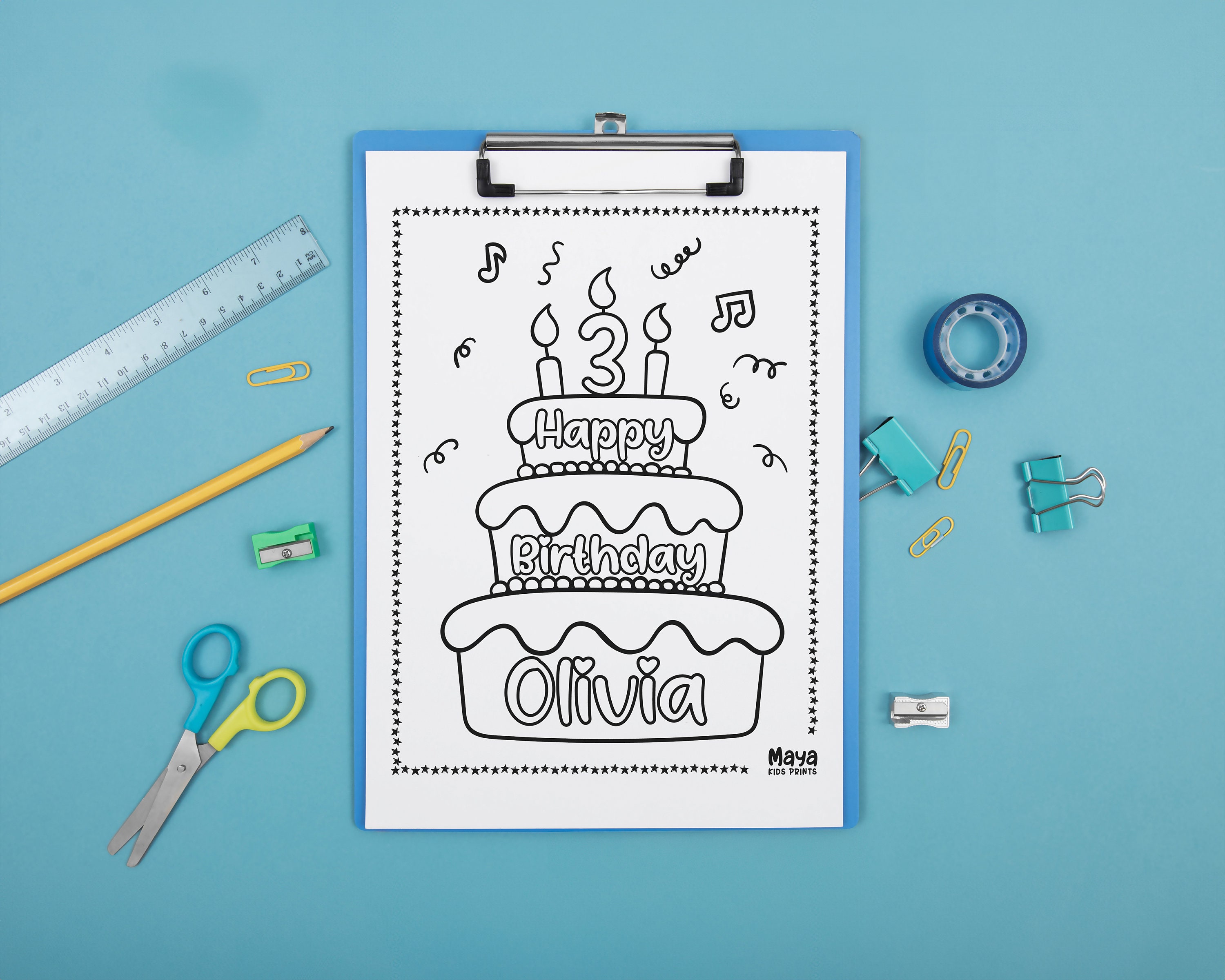 Birthday Coloring Pages, Customizable Coloring Sheets for Kids ...