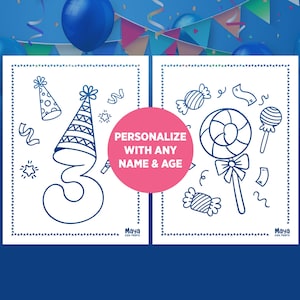 Birthday Coloring Pages, Customizable Coloring Sheets for Kids ...