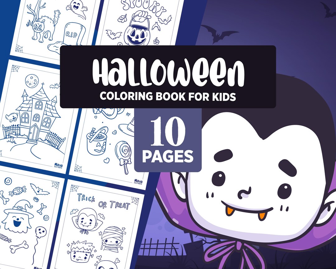 Halloween Coloring Pages for Kids - Cute and Fun Spooky Season Gift ...