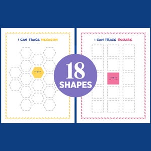 Preschool Shape Tracing Worksheets Basic Shapes Learning for Pre-k, Geometric Shapes Tracing ...