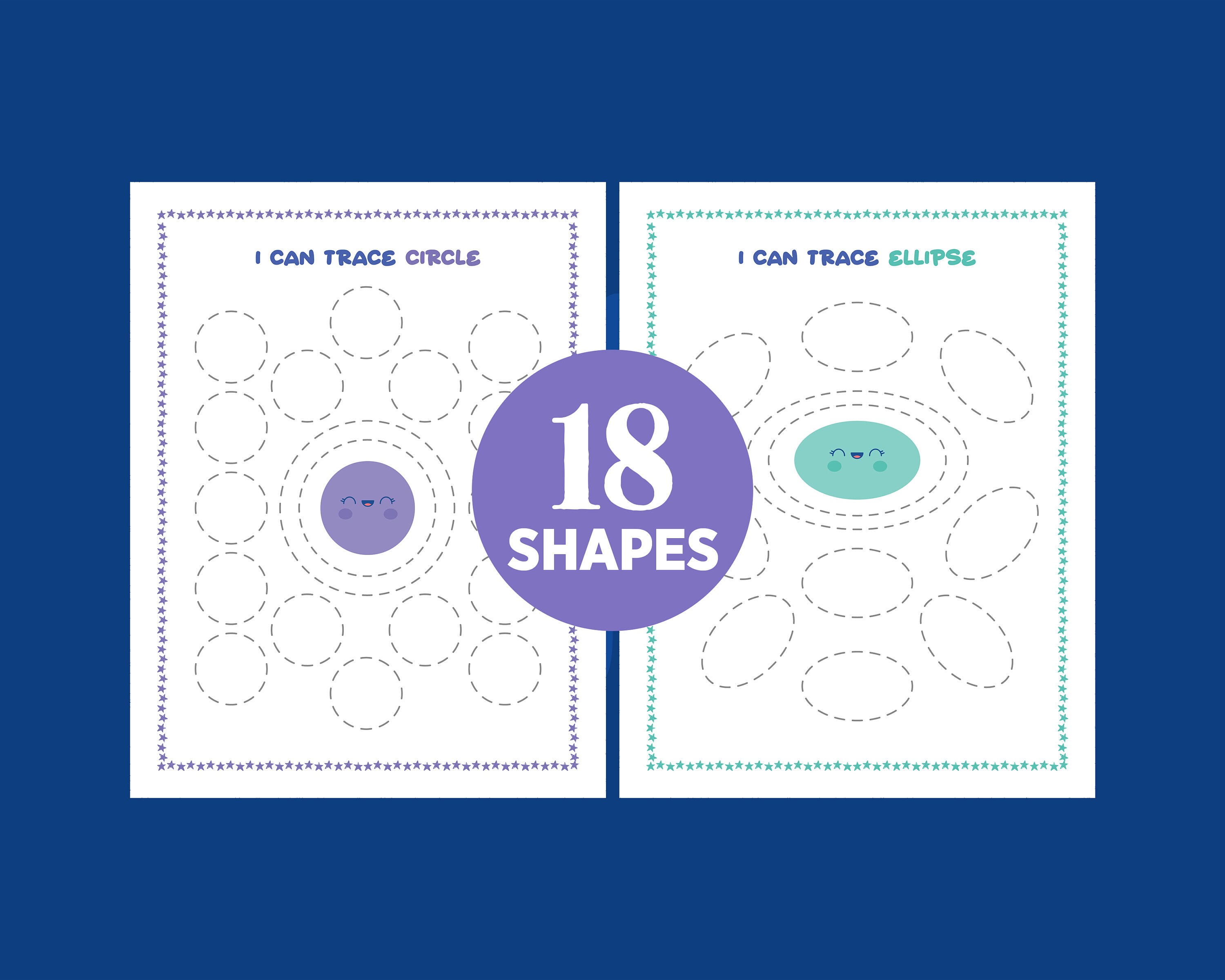 Preschool Shape Tracing Worksheets Basic Shapes Learning for Pre-k ...