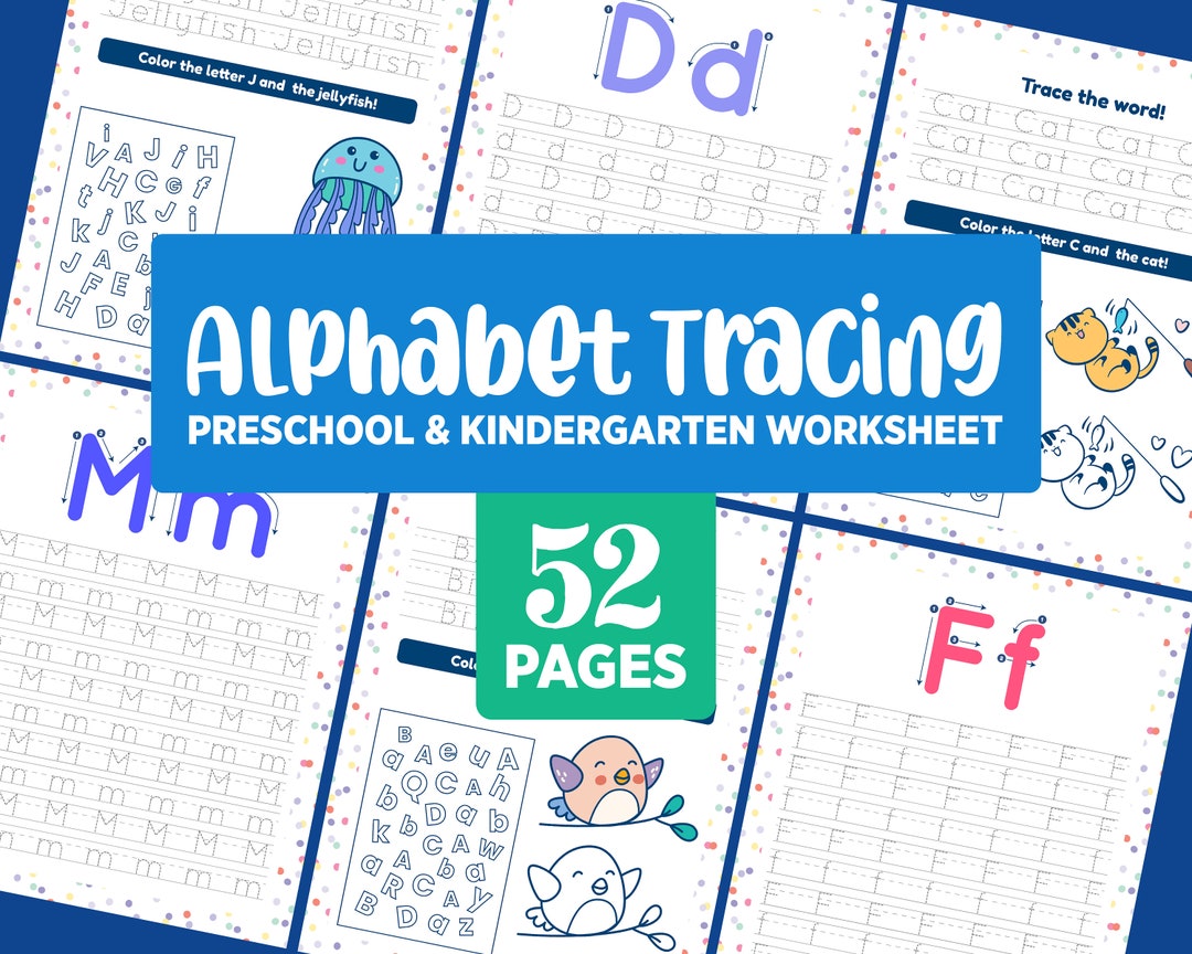 Alphabet Tracing Worksheets for Preschool and Kindergarten Letter ...