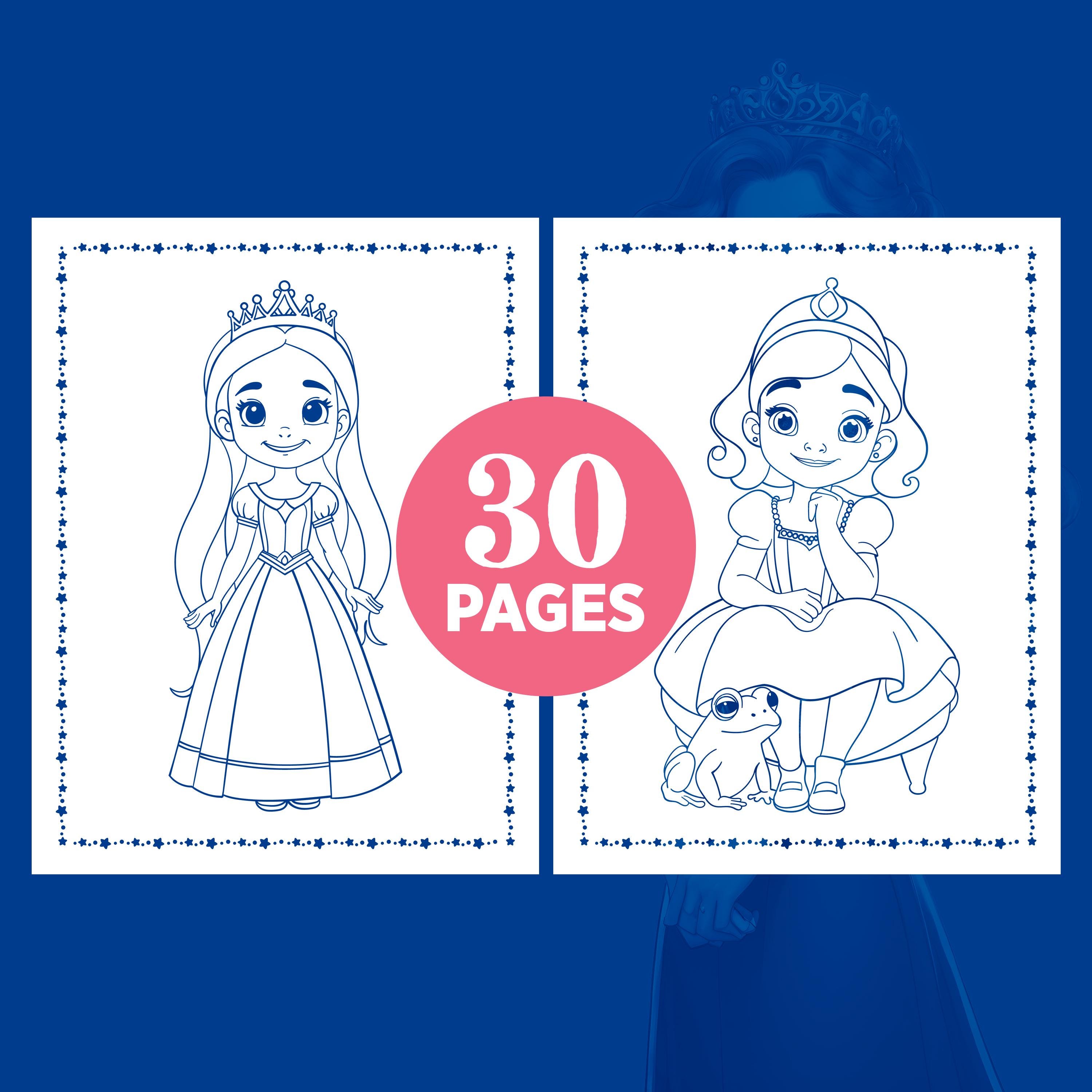 Princess Coloring Book PDF for Girls | Cute & Easy Printable Pages for ...