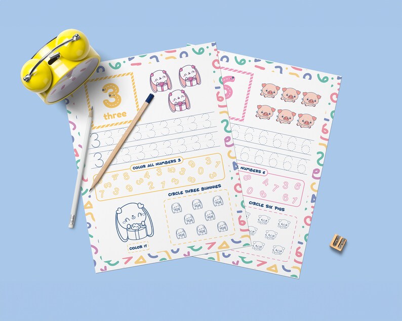 Number Tracing Worksheet Preschool Math, Counting Practice, Number ...