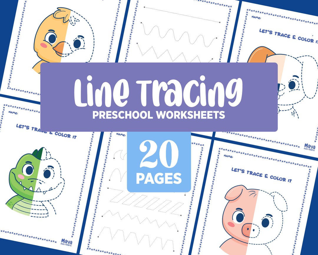 Preschool Line Tracing Worksheets – Trace Lines, Learning for Pre-k ...