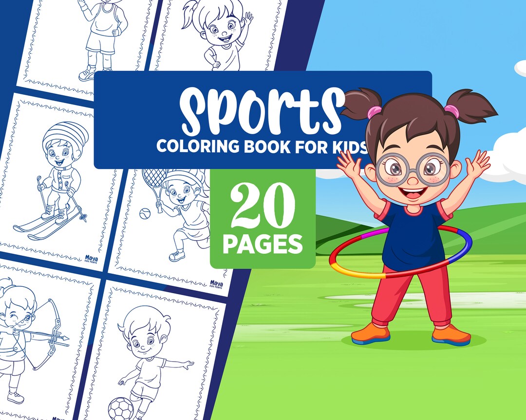 Coloring Book Pages for Kids Sports-themed Printable Coloring, Easy to ...