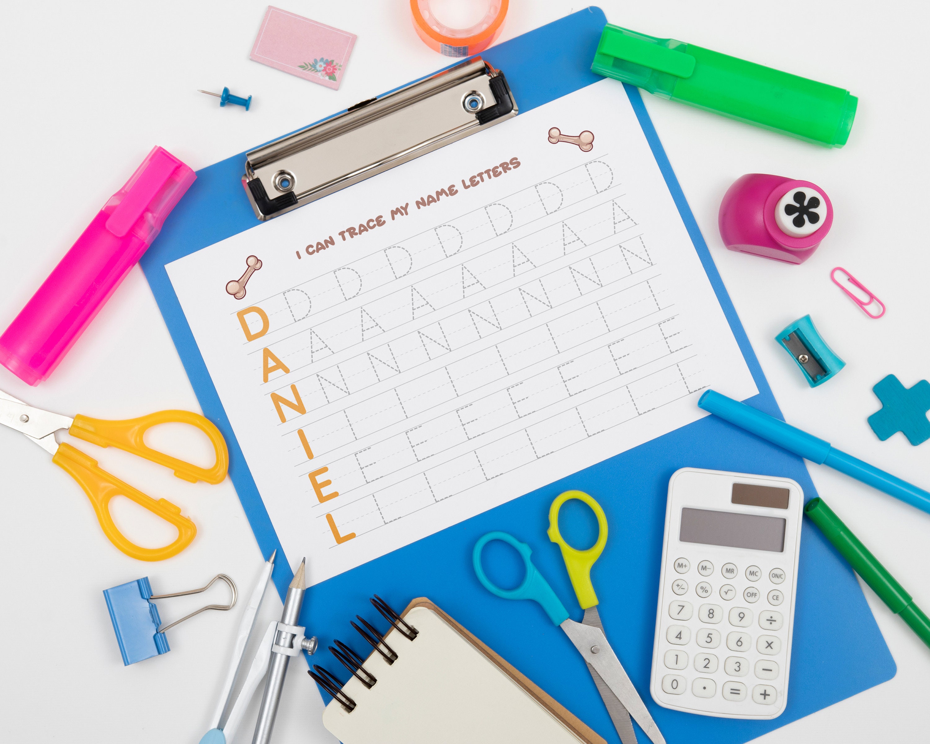 Name Tracing Worksheets for Pre-k & Kindergarten, Custom Name Writing ...