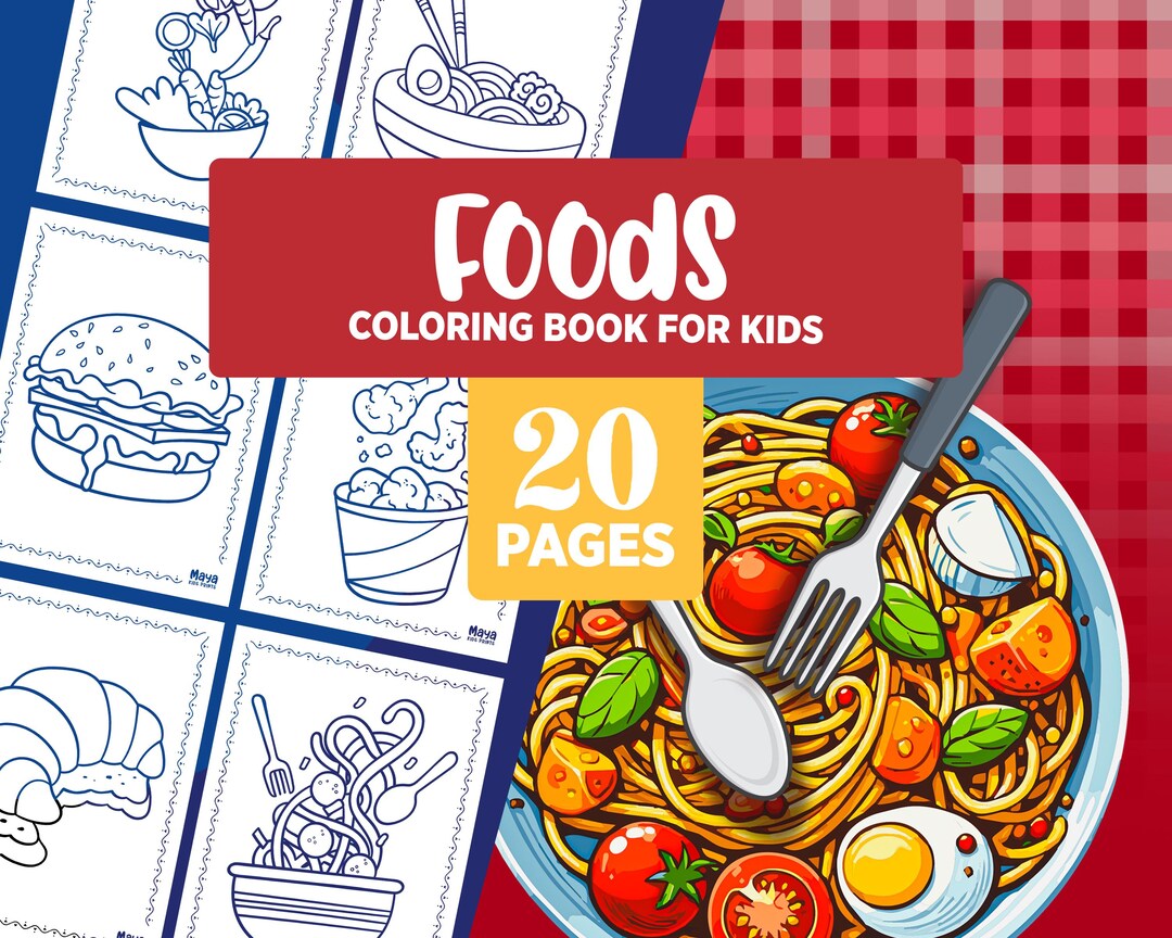 Printable Coloring Book Pages for Kids | Food-themed, Easy to Color ...