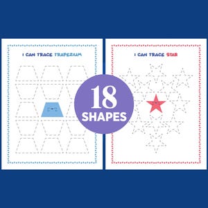 Preschool Shape Tracing Worksheets Basic Shapes Learning for Pre-k ...