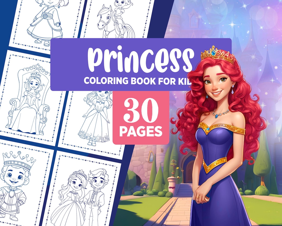 Princess Coloring Book PDF for Girls | Cute & Easy Printable Pages for ...