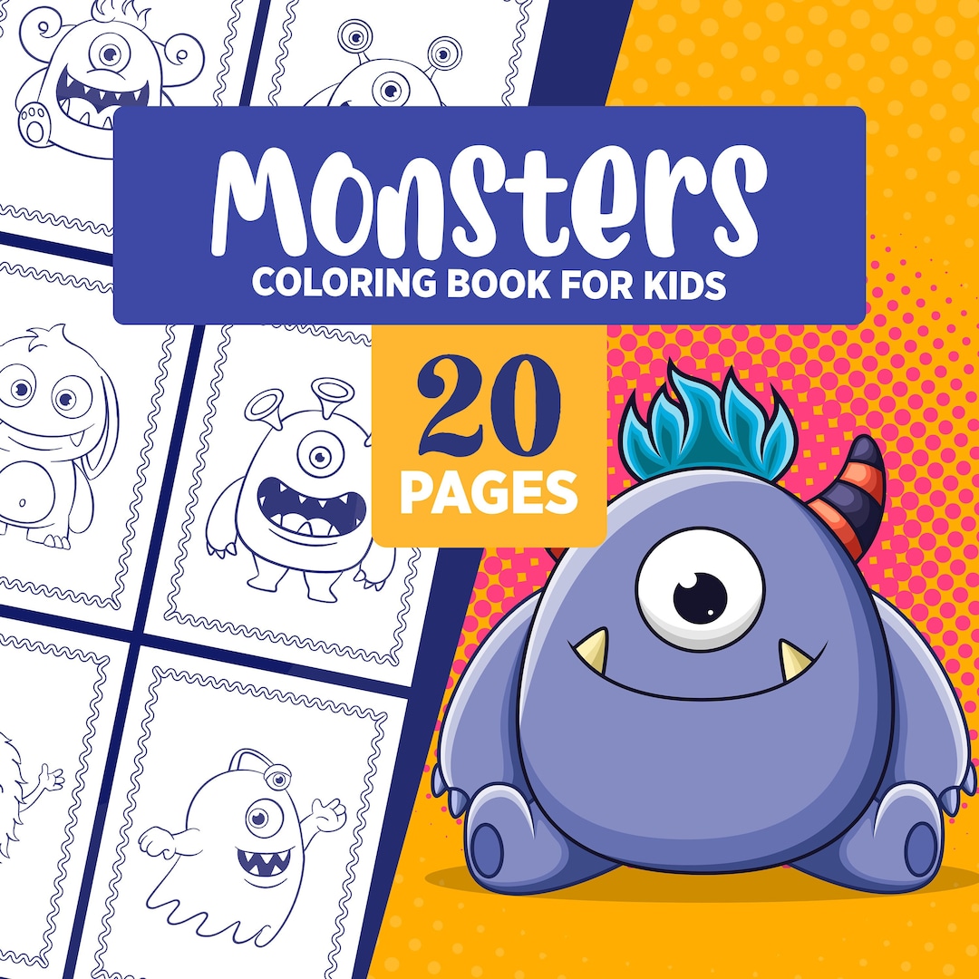 Adorable Monsters Coloring Pages for Kids 20 Pages Printable - Etsy
