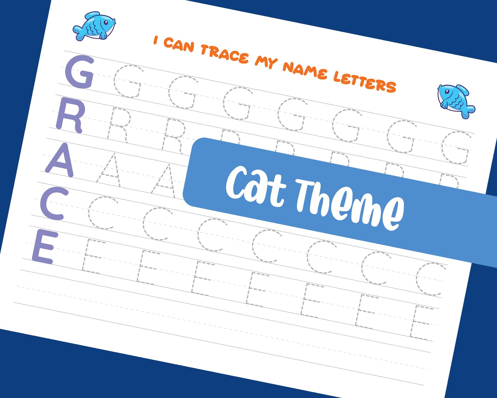 Custom Name Tracing Sheet – Handwriting Practice for Kindergarten and ...