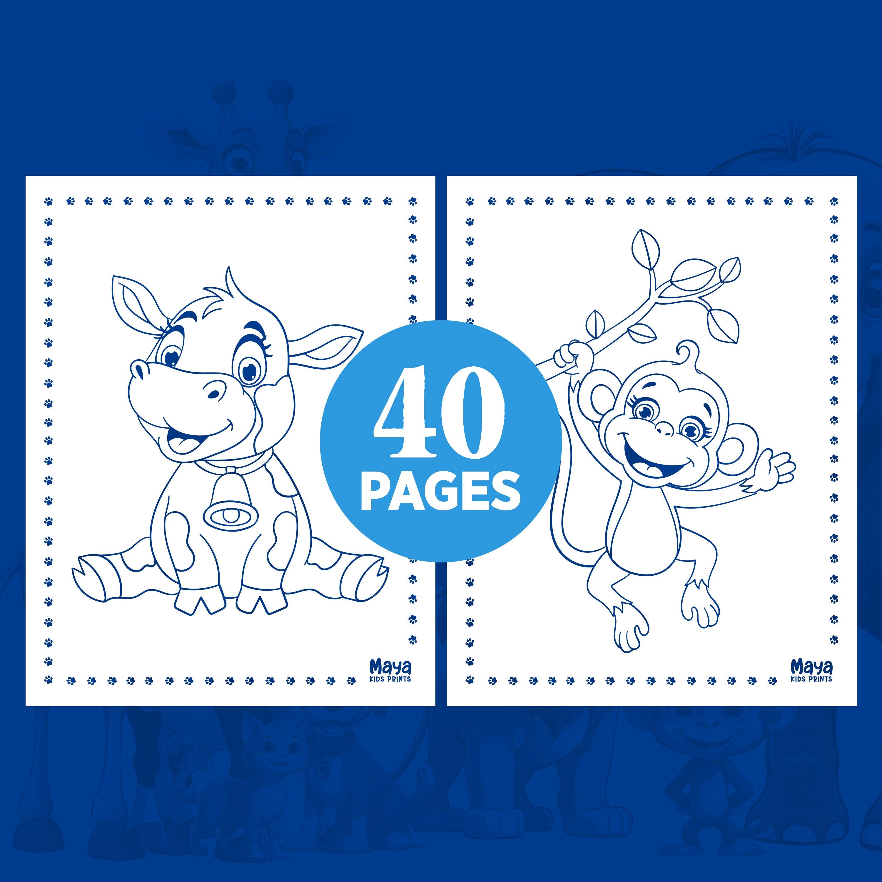 Animal Coloring Pages for Preschool, Pre-k, Kindergarten 40 Easy & Cute ...