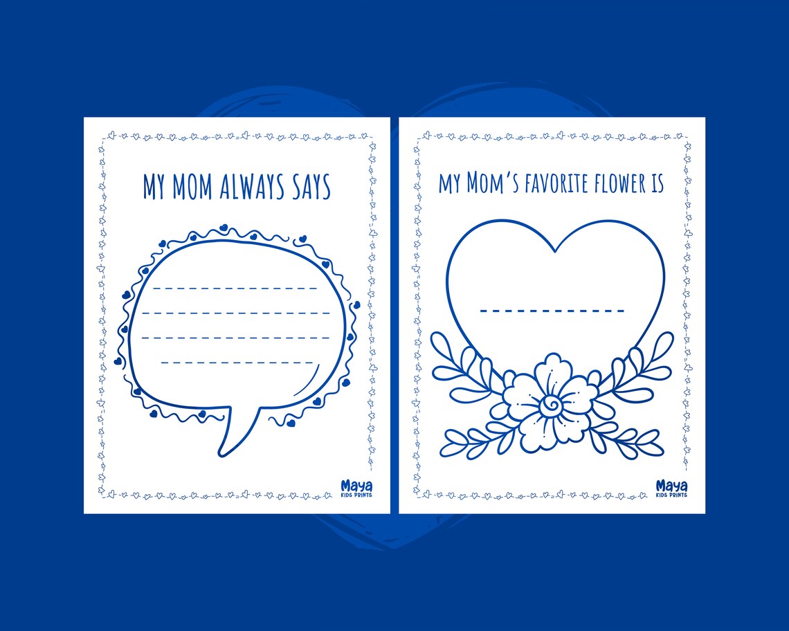 Mother's Day Coloring Pages All About My Mom Book, 15 Printable Cute ...