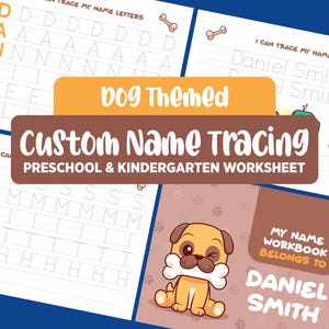 Name Tracing Worksheets for Pre-k & Kindergarten, Custom Name Writing ...