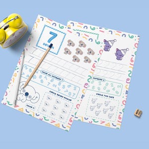 Number Tracing Worksheet - Preschool Math, Counting Practice, Number ...