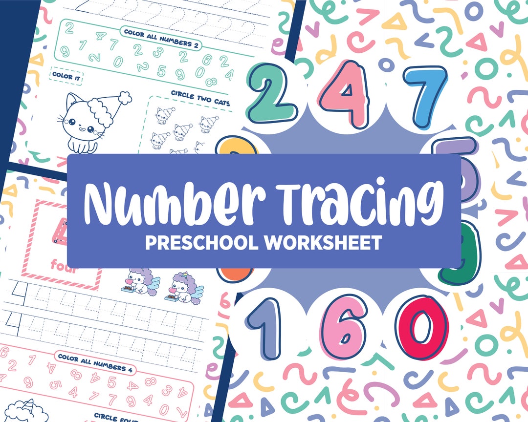 Number Tracing Worksheet Preschool Math, Counting Practice, Number ...