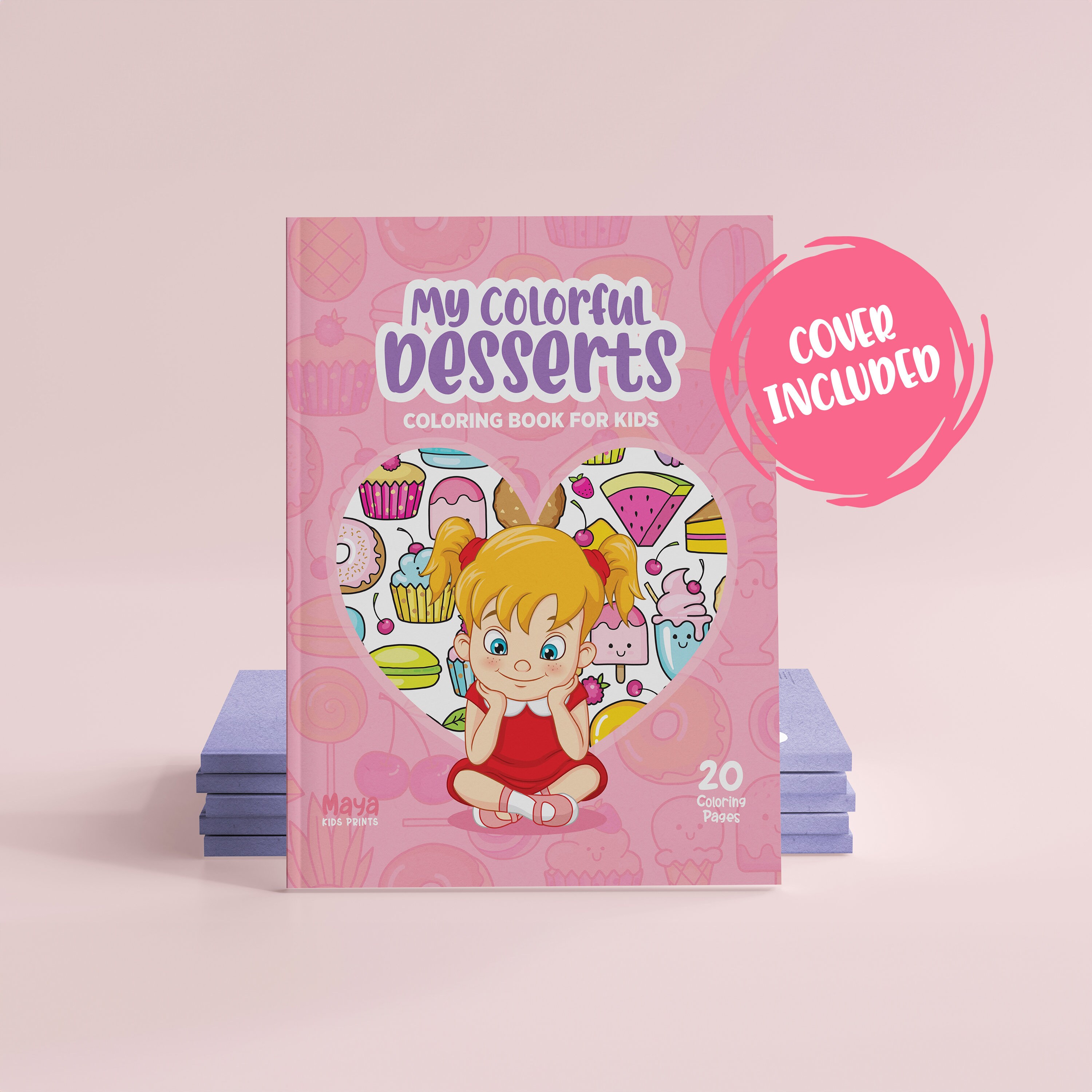 Desserts Coloring Book Pages for Kids: 20 Fun Coloring Pages Featuring ...