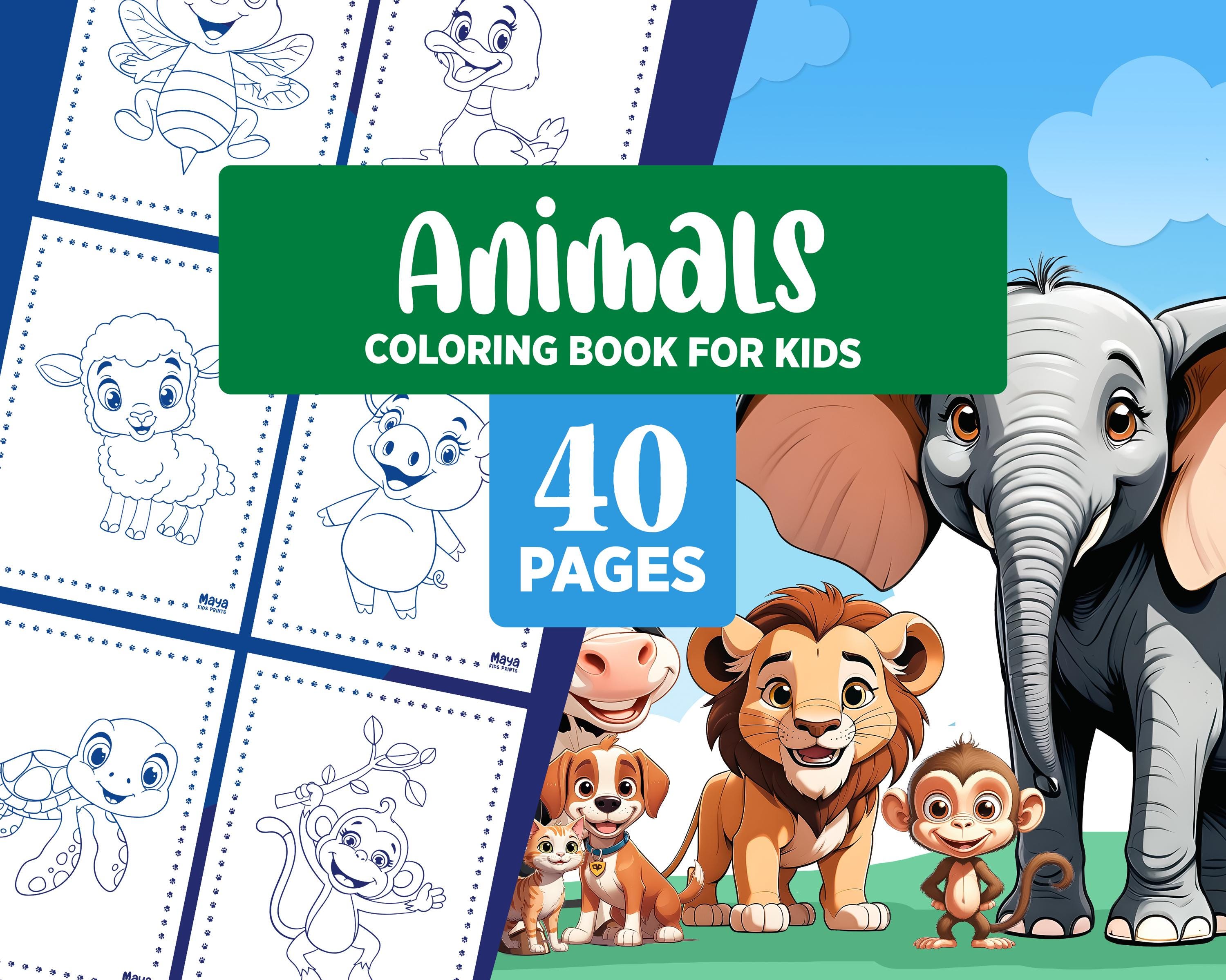 Animal Coloring Pages for Preschool, Pre-k, Kindergarten 40 Easy & Cute ...