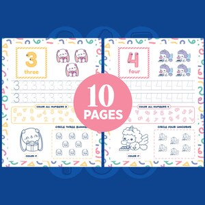 Number Tracing Worksheet - Preschool Math, Counting Practice, Number ...