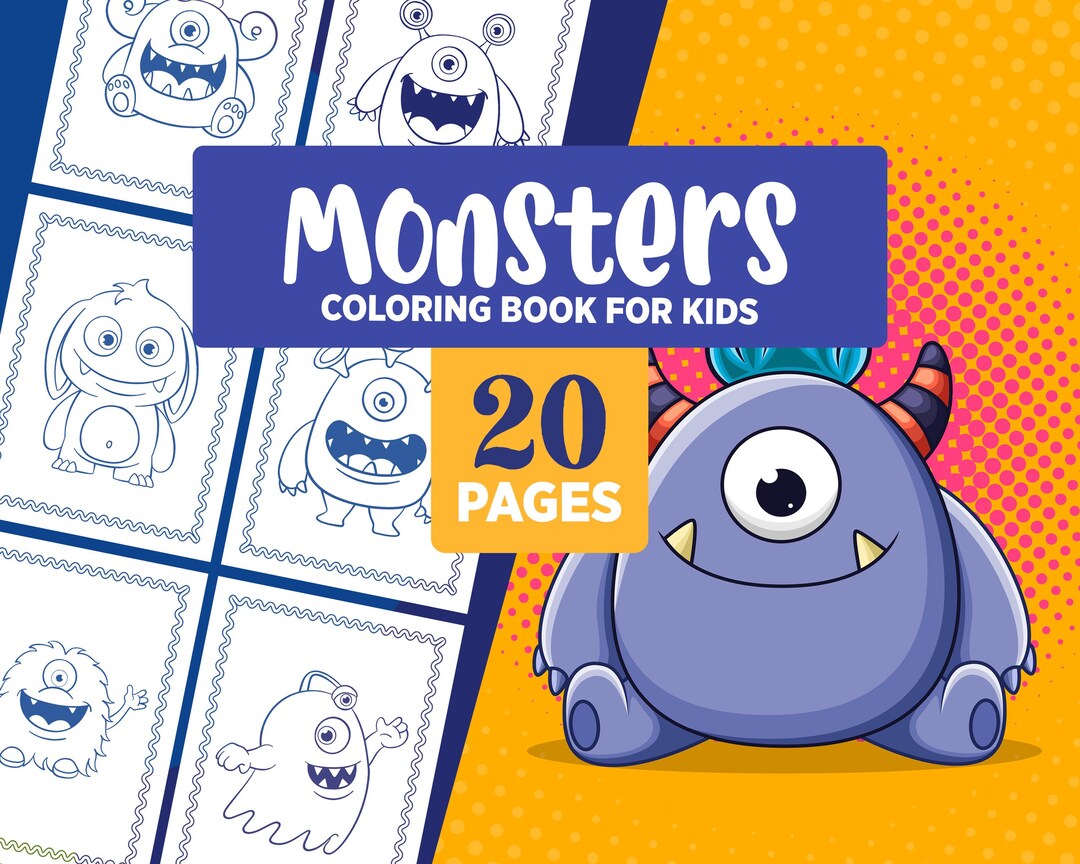Monster Coloring Book for Kids | 20 Pages of Cute, Easy, and Simple ...