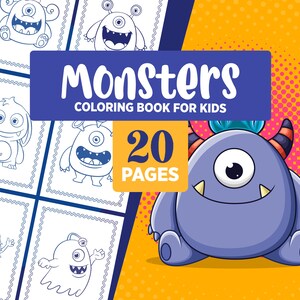 Monster Coloring Book for Kids | 20 Pages of Cute, Easy, and Simple ...