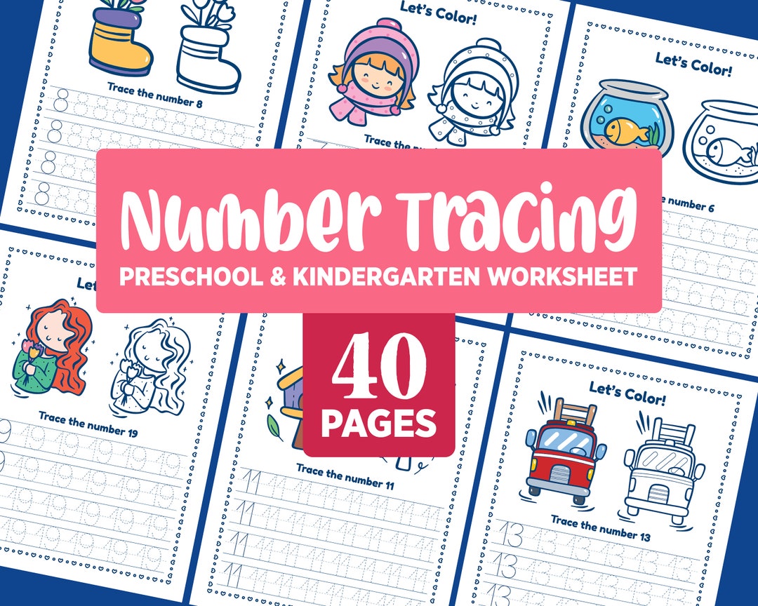 Number Tracing Worksheet 0 to 20 Learning Numbers for Kindergarten ...
