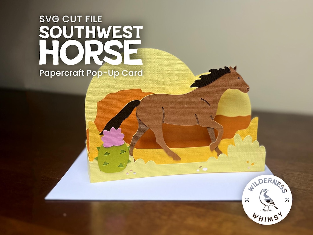 Southwest Horse | Pop up Card SVG | Cricut Cut File Template | 3D Box ...