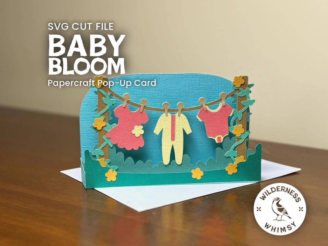 Baby Bloom | Pop up Card SVG | Cricut Cut File Template | 3D Box Card ...