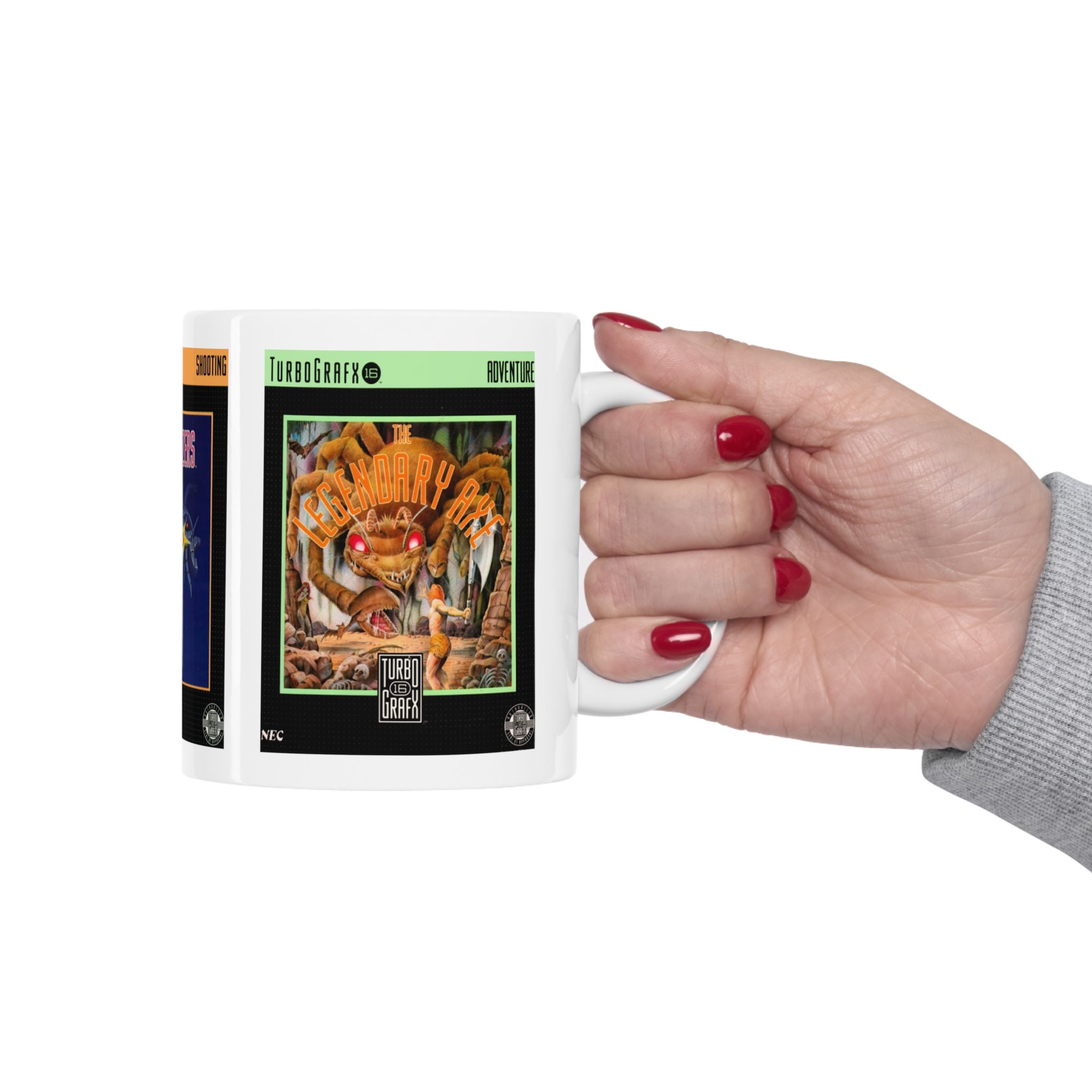 Turbo Grafx Mug, Victory Run Blazing Lazers the Legendary Ax, Classic ...
