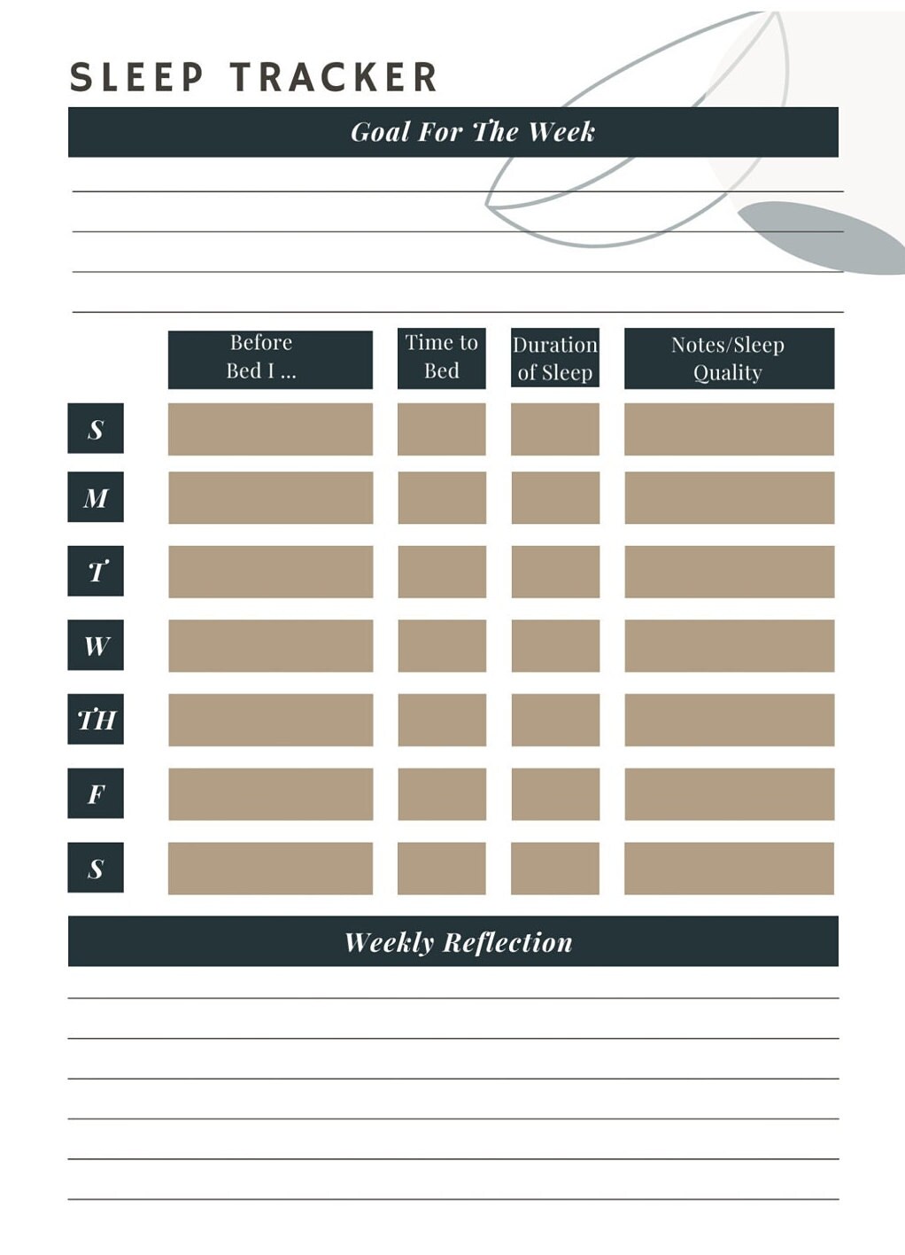 Printable Digital Monthly Sleep Track With Tips. Improve Your Sleep ...