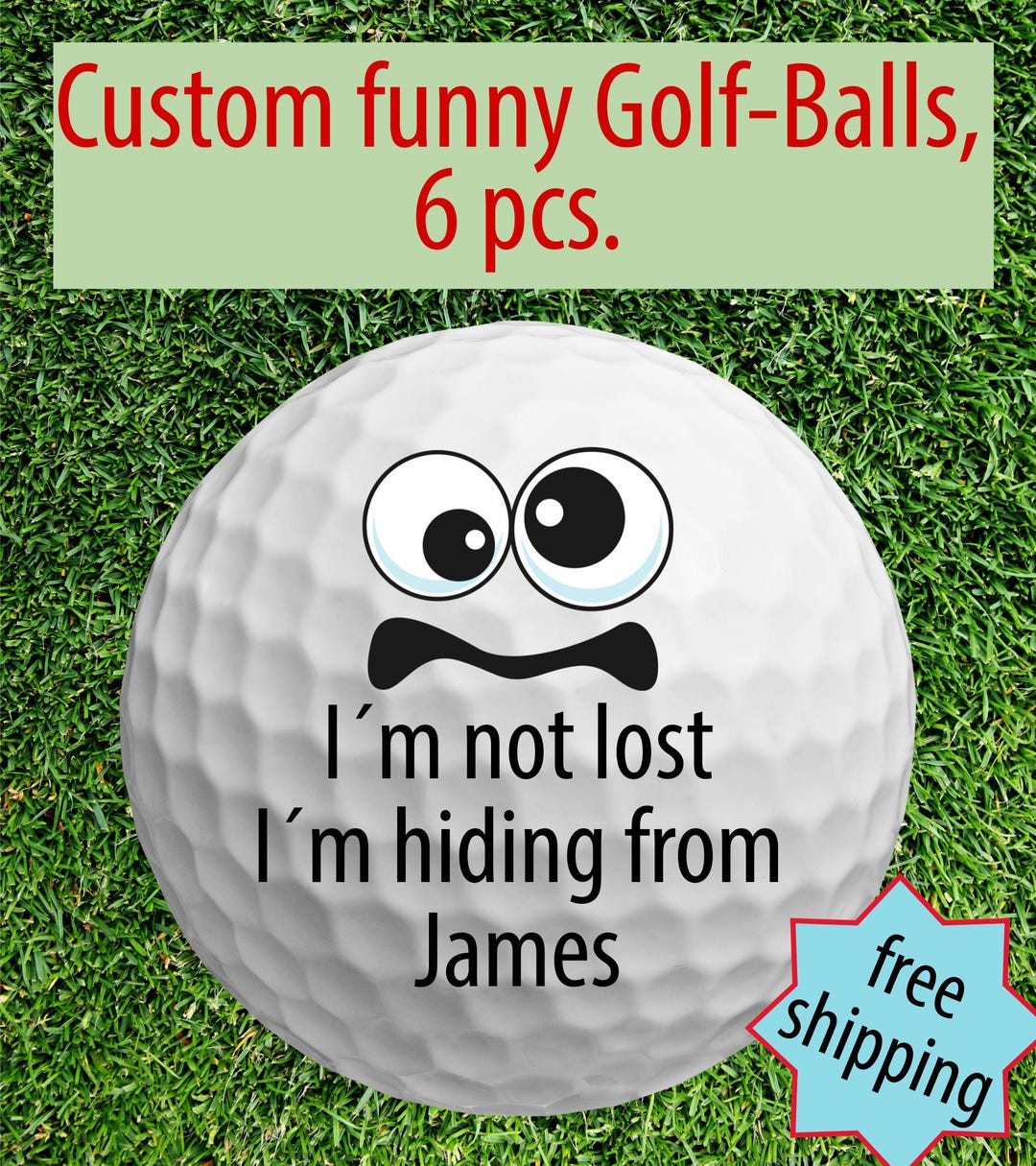 Funny Personalized Golf Ball “i’m Not Lost I’m Hiding” Custom Text Golf ...