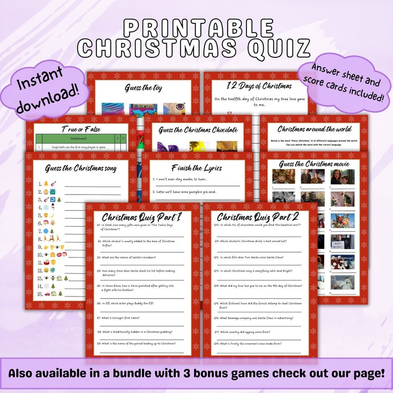 Christmas Quiz Game, Christmas Quiz, Christmas Party Games, Family ...