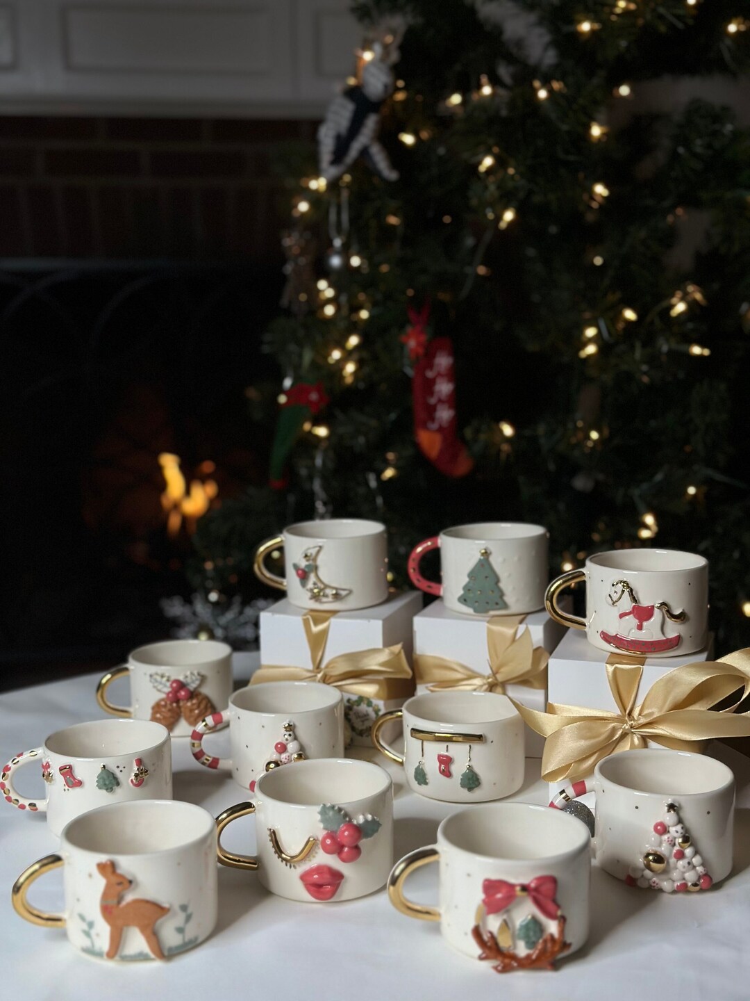 Handmade 24k Gold Detailed Ceramic Mugs - Etsy