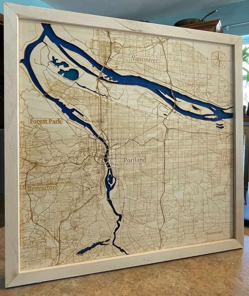 Custom 3D Laser-cut Lake Bathymetry Map - Etsy