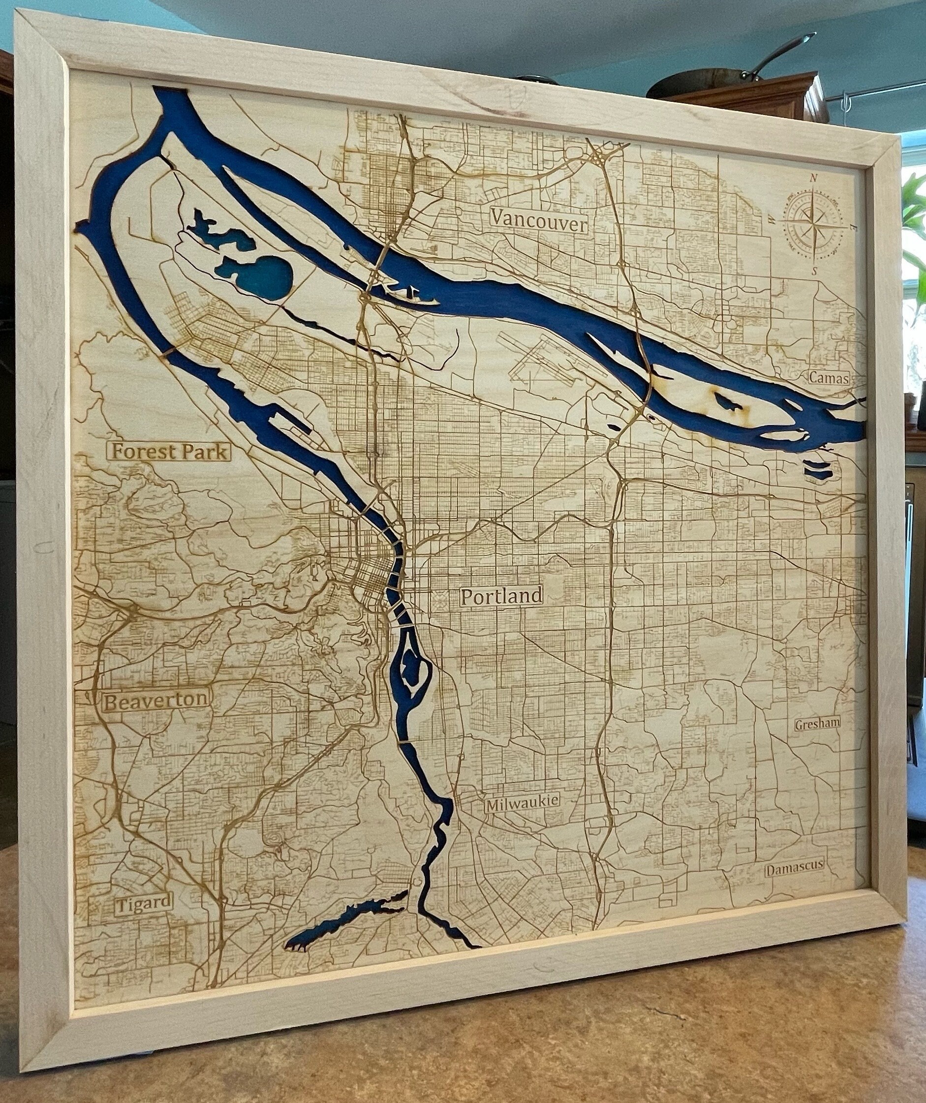 Custom 3D Laser-cut Lake Bathymetry Map - Etsy