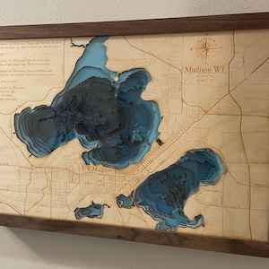 Custom 3D Laser-cut Lake Bathymetry Map - Etsy