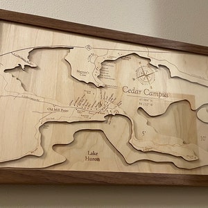 Custom 3D Laser-cut Lake Bathymetry Map - Etsy