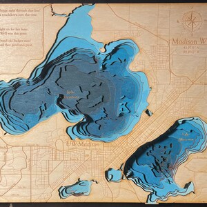Custom 3D Laser-cut Lake Bathymetry Map - Etsy