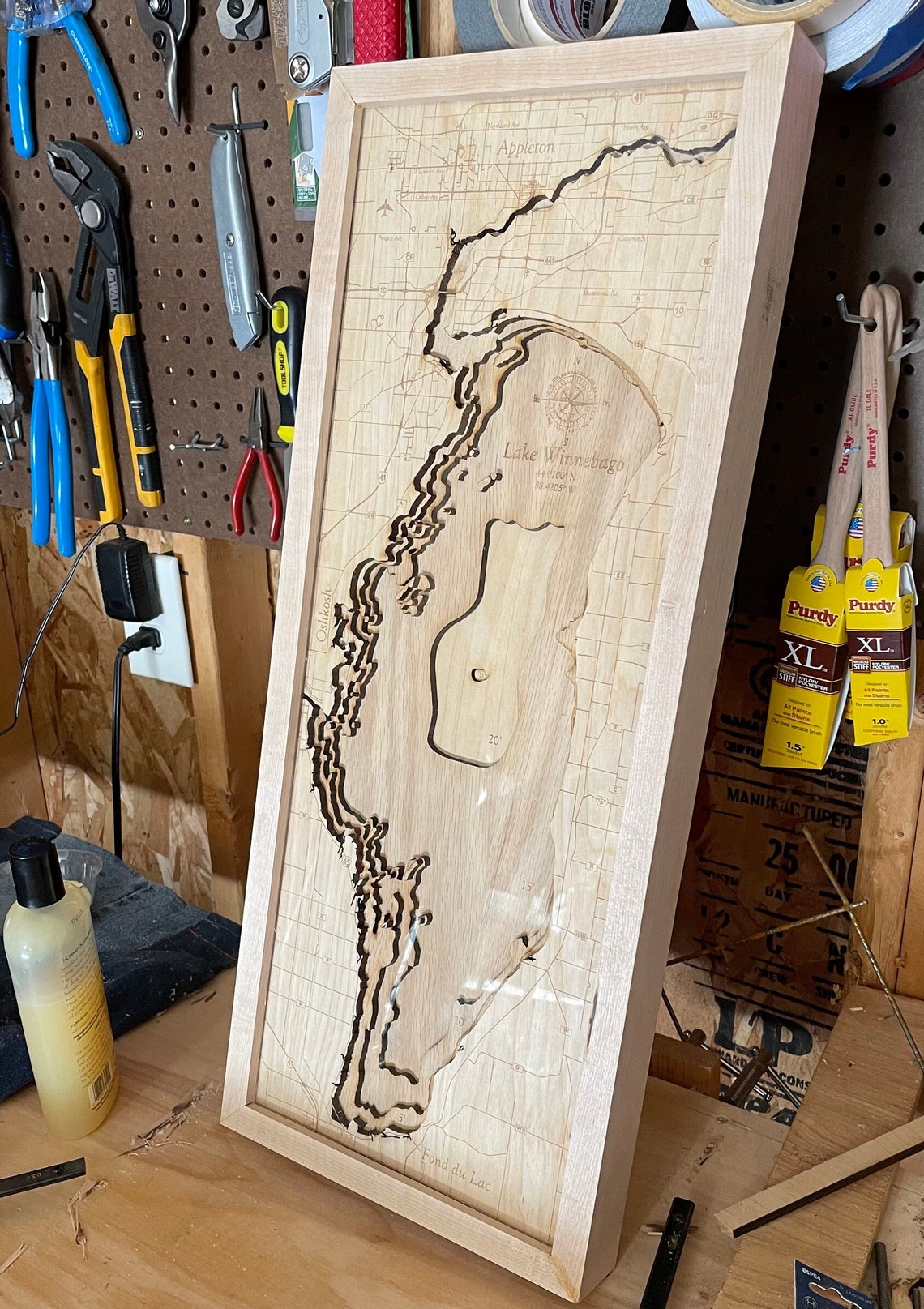 Custom 3D Laser-cut Lake Bathymetry Map - Etsy